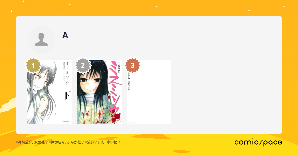 Aさんのプロフィール - comicspace | コミックスペース