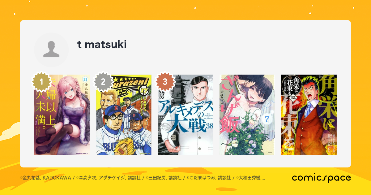 t matsukiさんのプロフィール - comicspace | コミックスペース